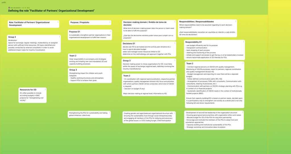 Defining the role “Facilitator of Partners’ Organizational Development ...